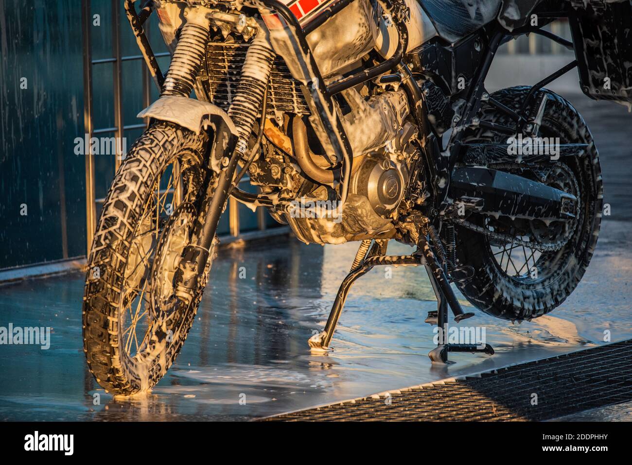 Motorbike washing series. Motorcycle wash Stock Photo - Alamy
