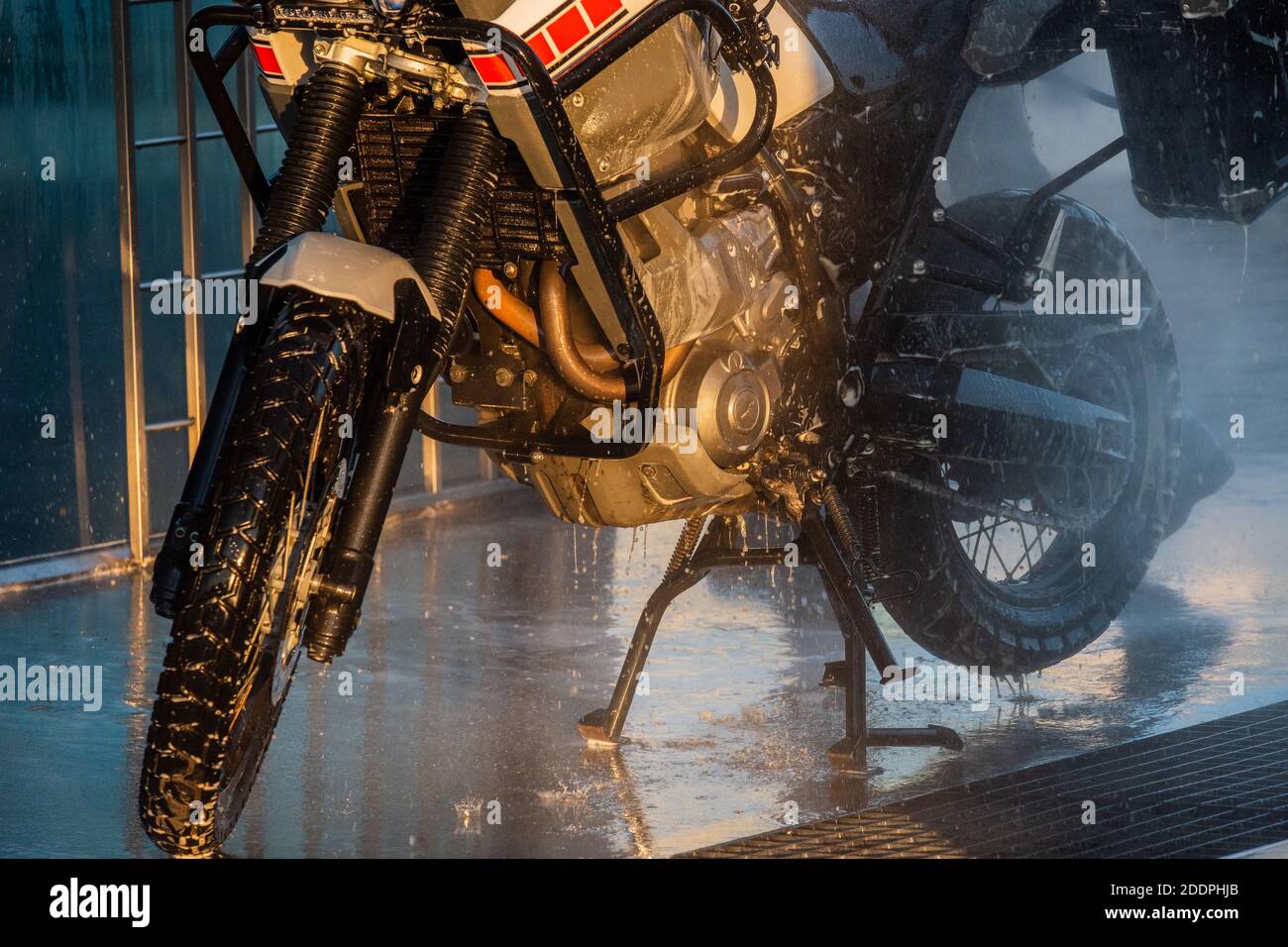 Motorbike washing series. Motorcycle wash Stock Photo - Alamy