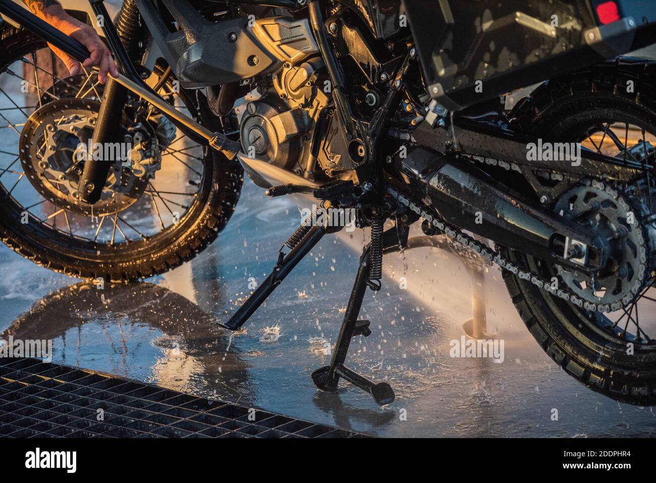 Motorbike washing series. Motorcycle wash Stock Photo - Alamy