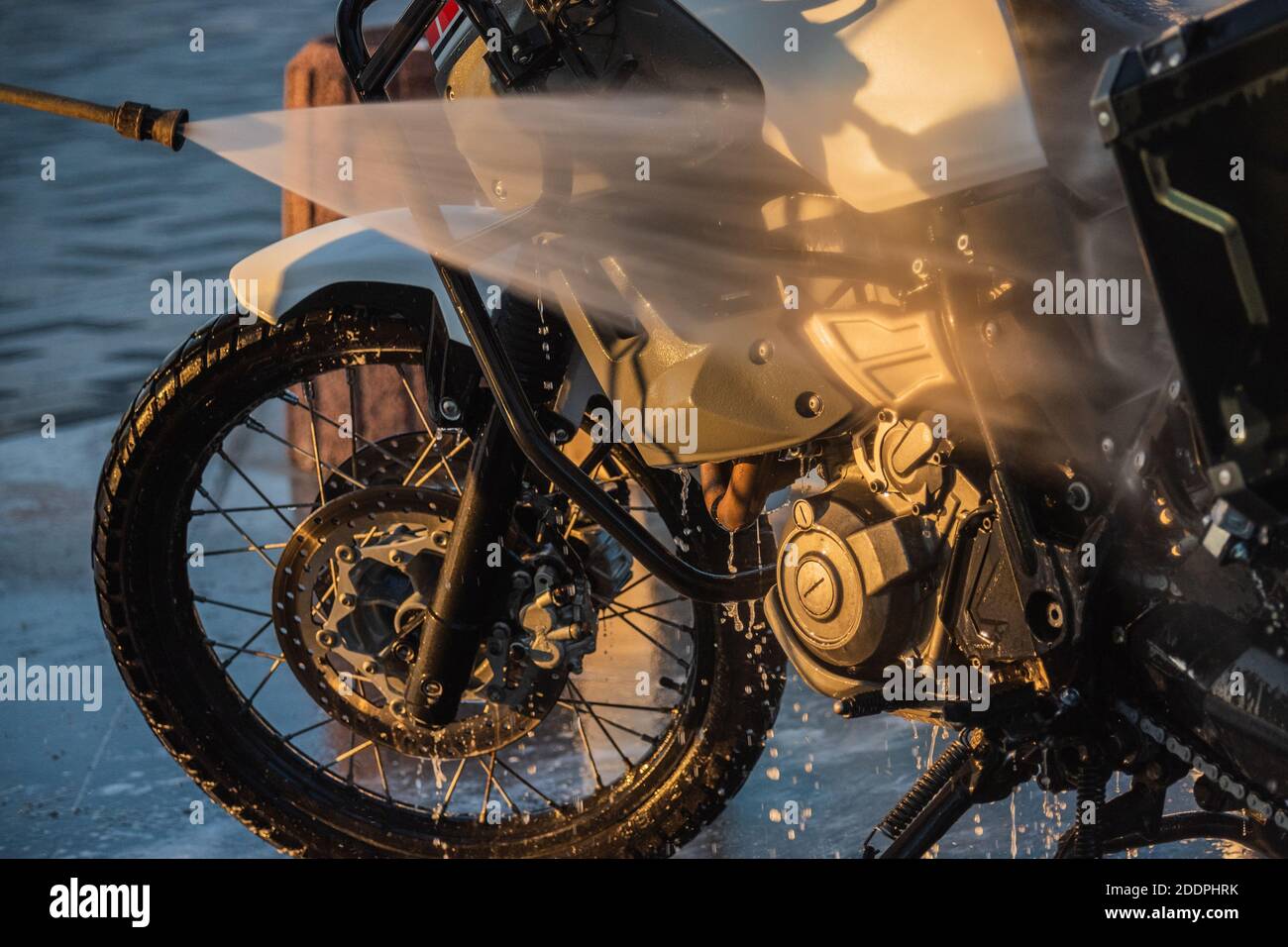 Motorbike washing series. Motorcycle wash Stock Photo - Alamy