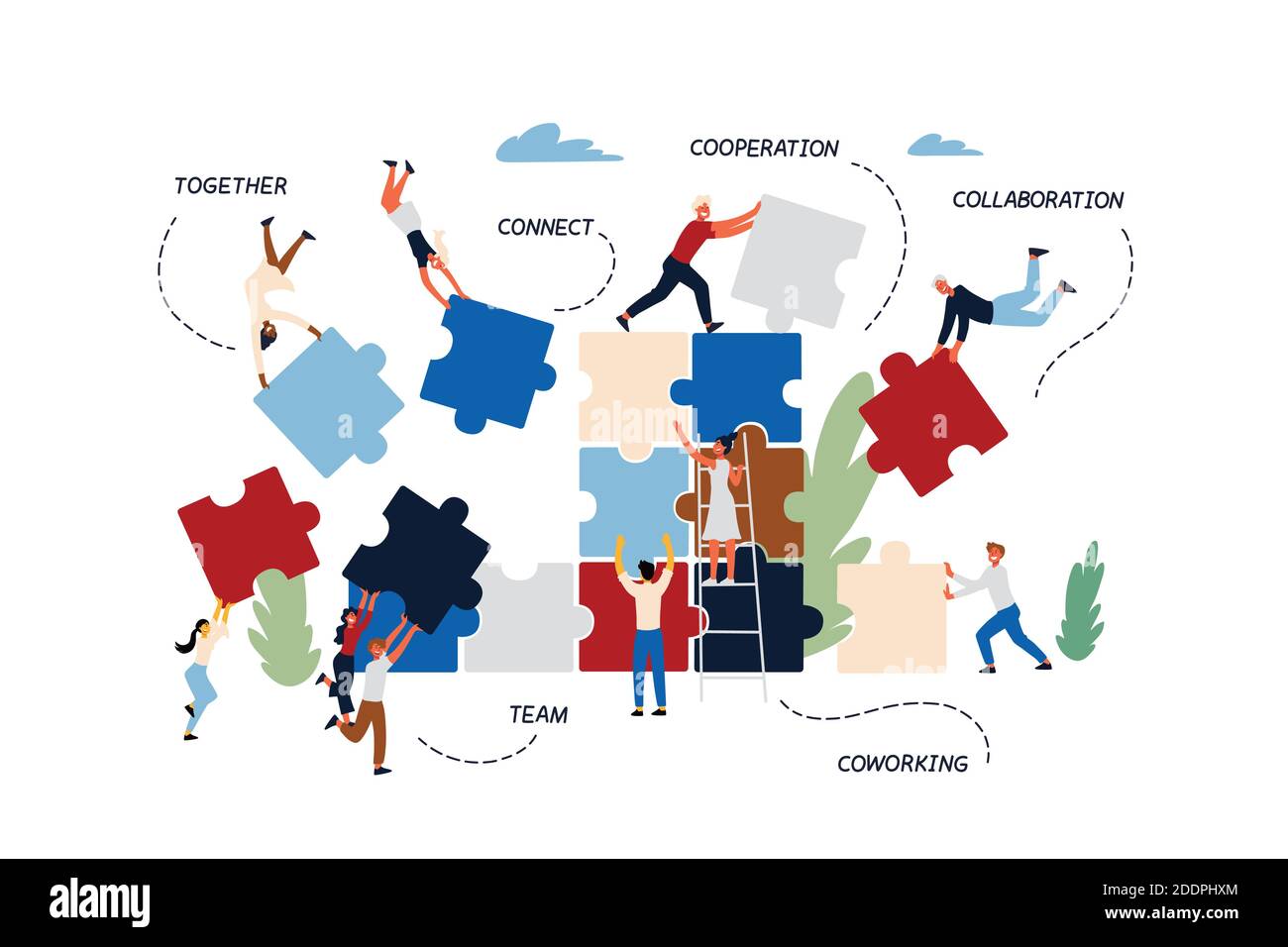 Business Concept of Teamwork, Coworking, Crowdfunding, Cooperation and ...