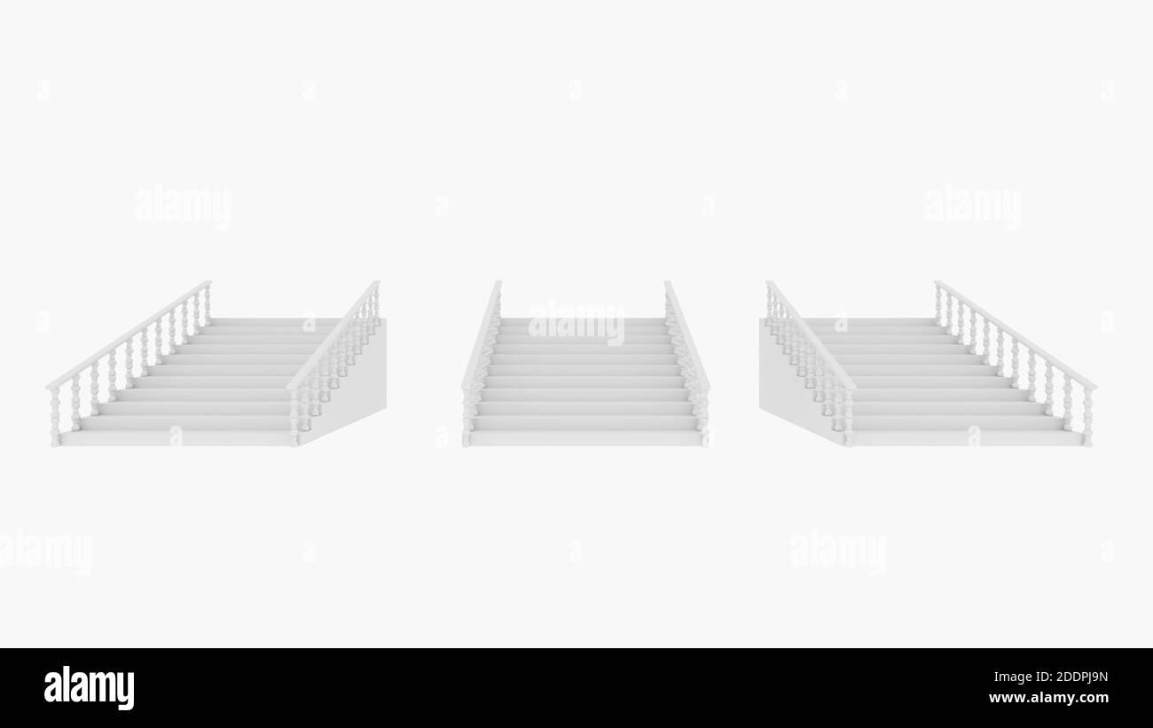 Ladder on white background. Perspective. Realistic 3d illustration ...