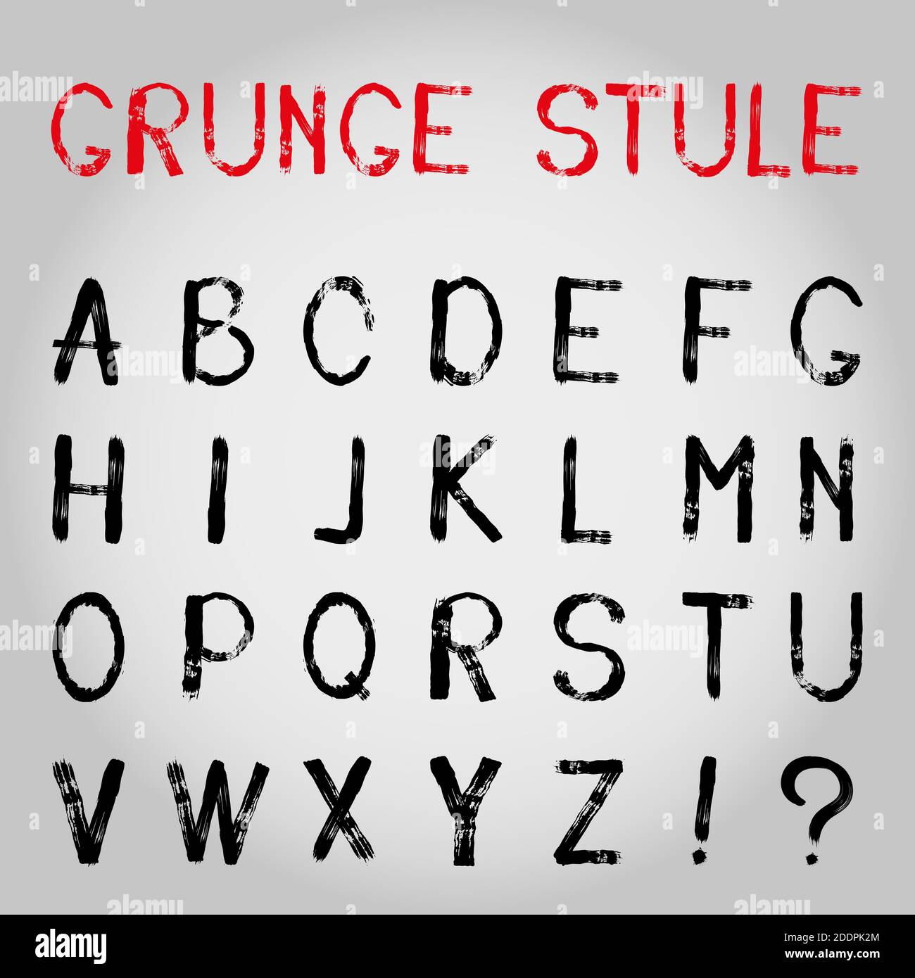 Handwritten dry brush font Stock Vector Images - Alamy