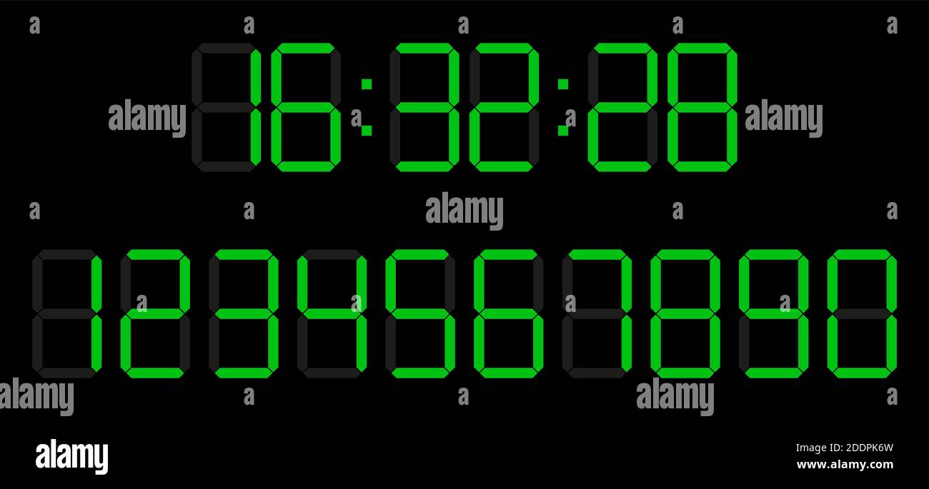 Digital LED numbers. Electronic or digital clock counter with LED ...