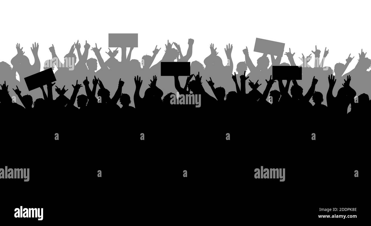 Concept of protest and strike, demonstration and revolution ...