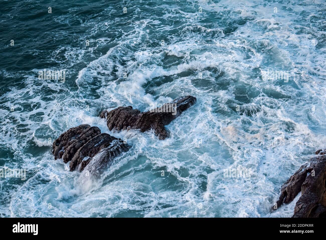 Just another normal day at the Atlantic Ocean`s coasts, with powerful ...