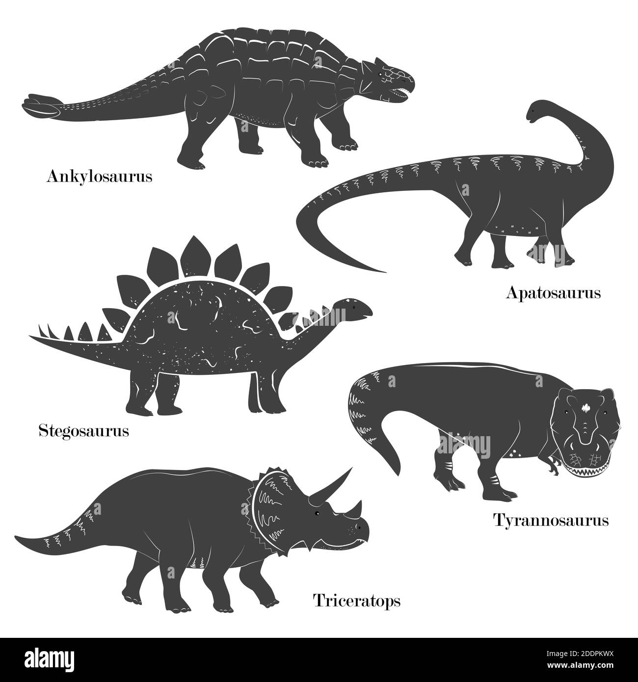 Cute vector of young dinosaurs isolated on white background ...