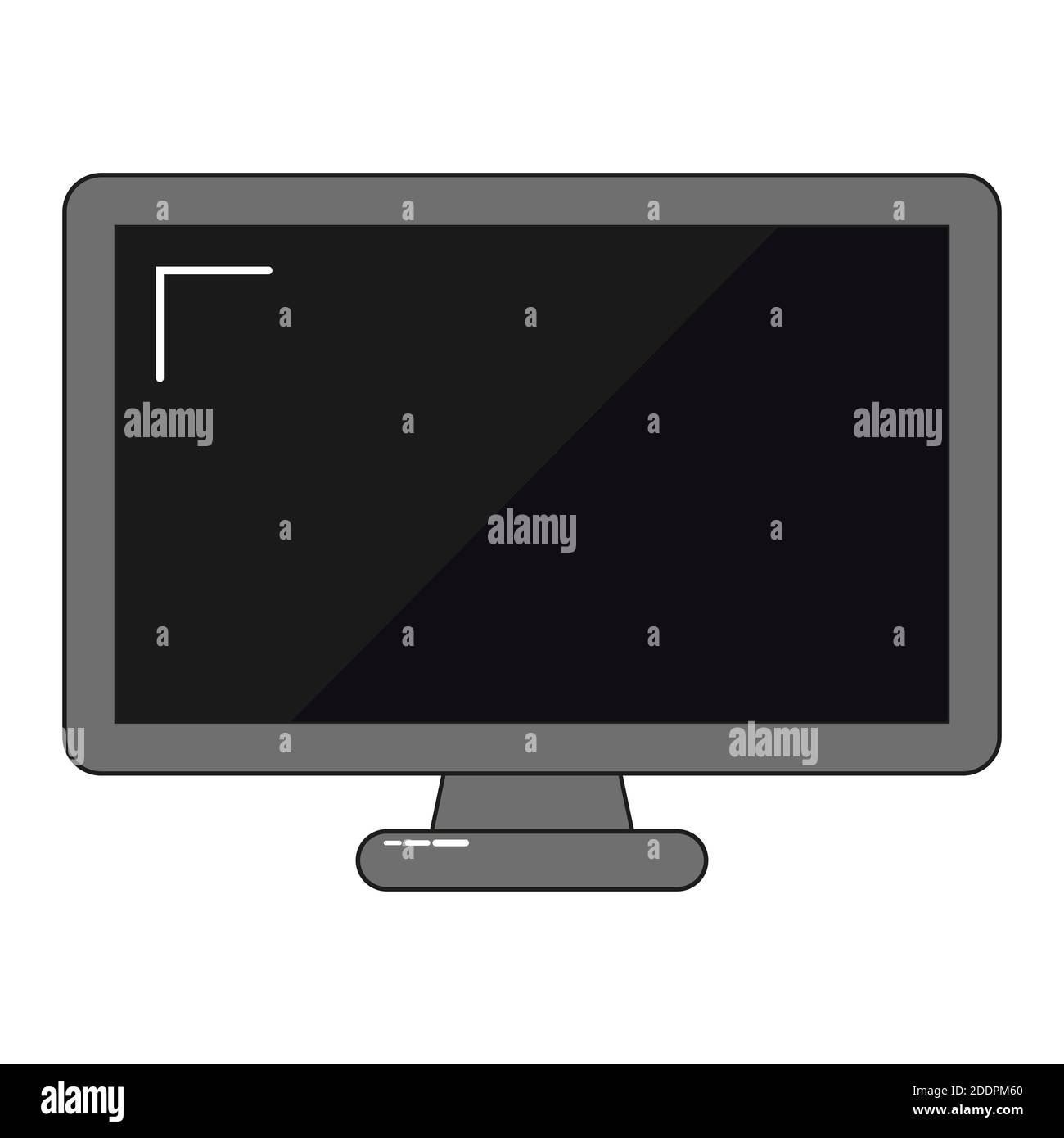 Computer monitor icon in cartoon style isolated on white background ...