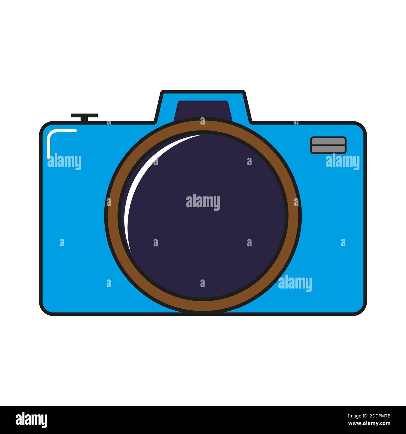 Camera flat cartoon style camera icon. Isolated on a white background ...
