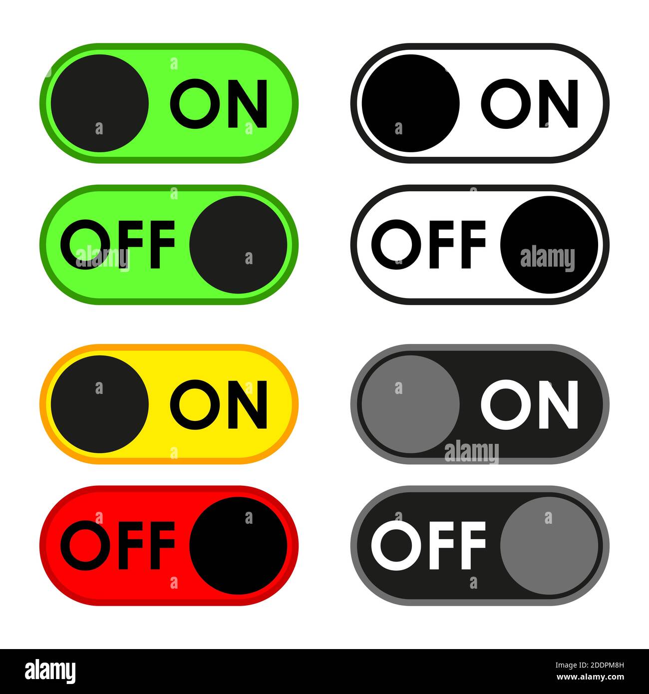 Shut down button icon set. A modern, simple, flat illustration for a ...