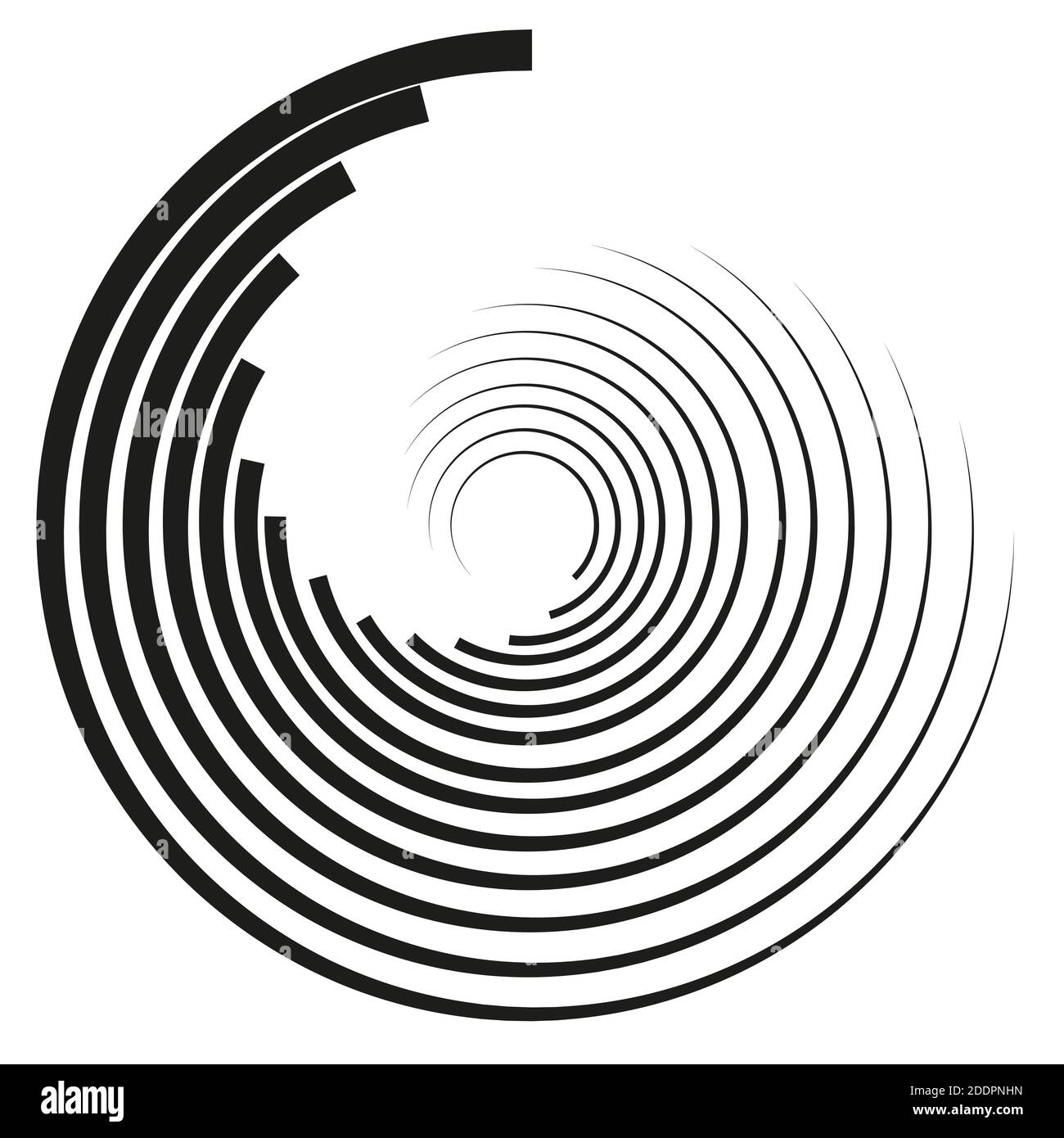Geometric element of concentric circles. Black color on a white ...