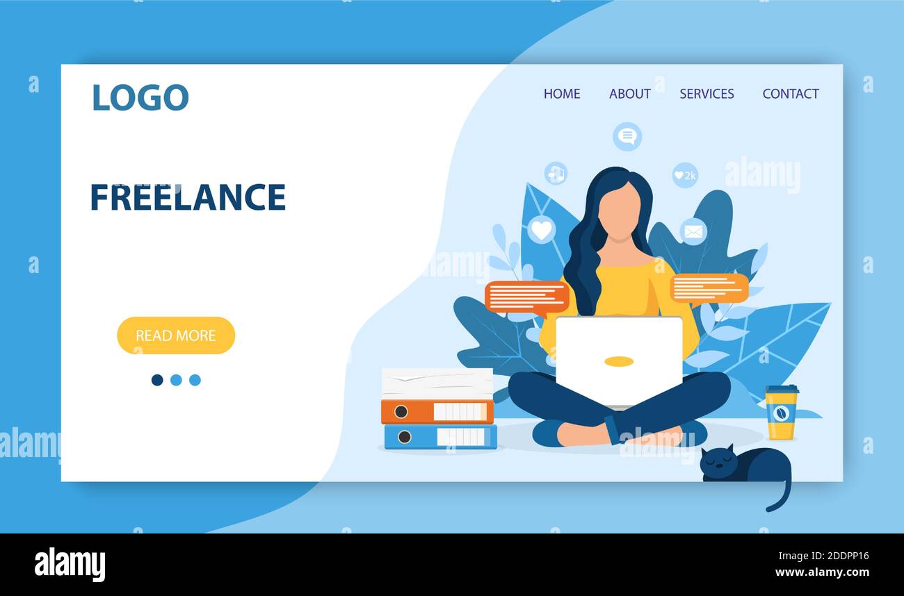 Freelance work landing page template Stock Vector Image & Art - Alamy