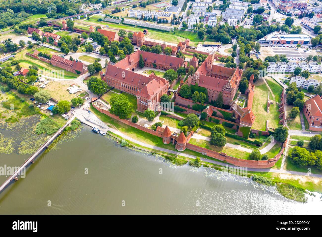 Aerial view of Malbork Teutonic order castle in Poland. It is the ...