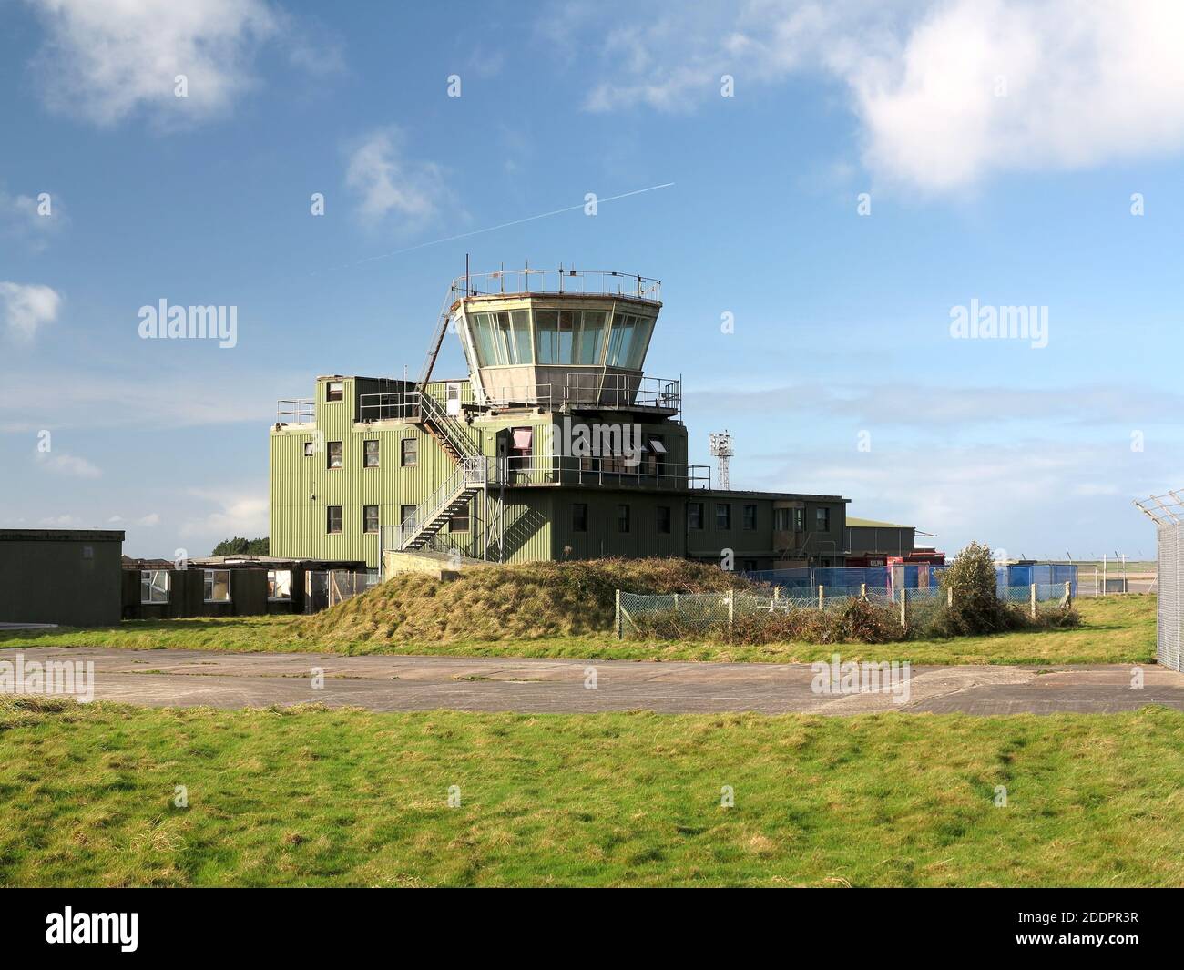 Ww2 control tower Cornwall st mangan raf Stock Photo - Alamy