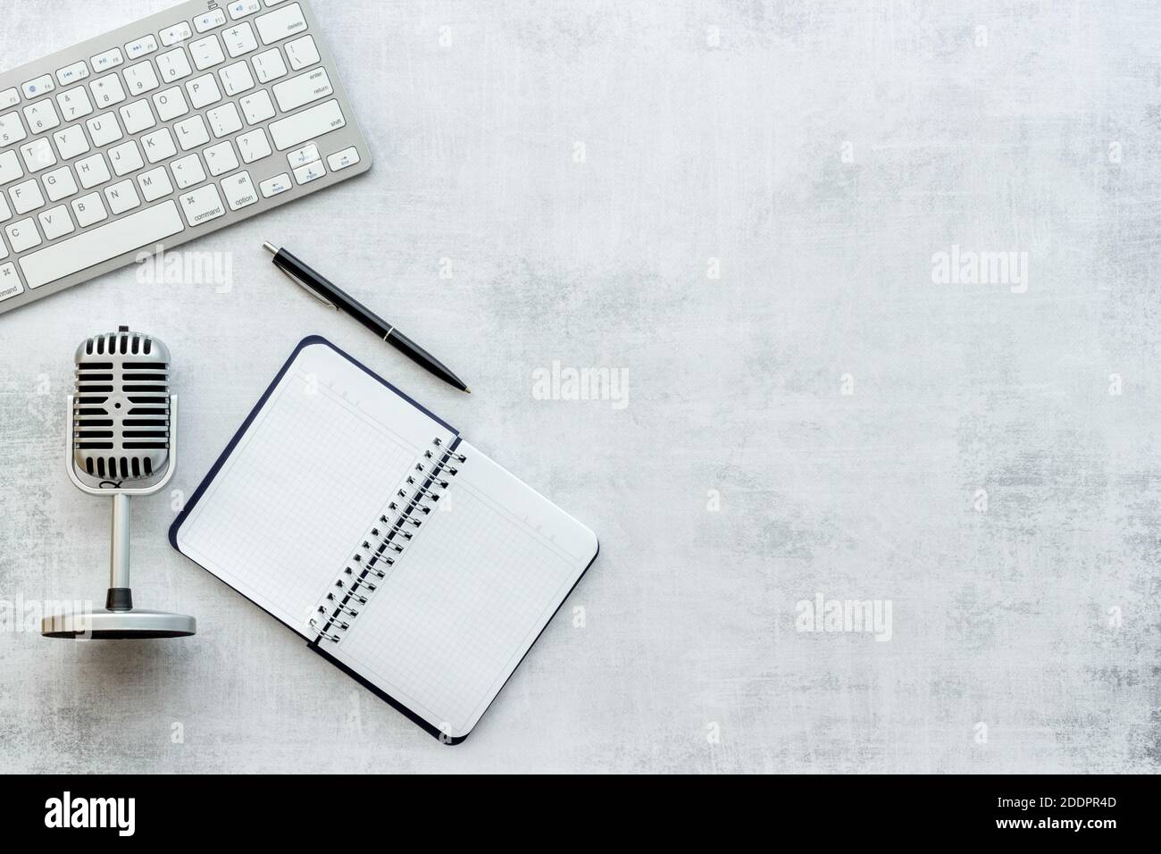 Studio microphone with keyboard. Audio equipment and recording ...