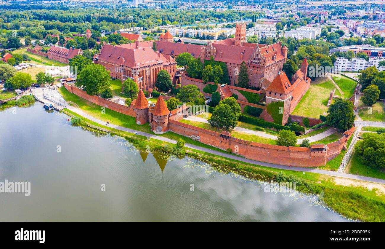 Aerial panoramic view of the gothic Grand Masters’ Palace in the High ...