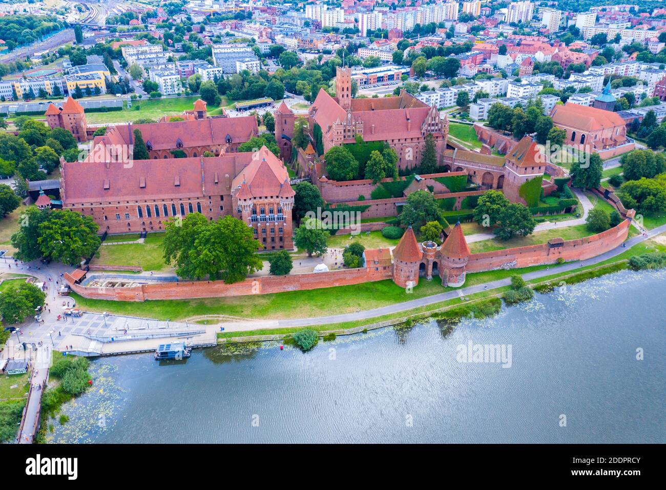 Aerial view of Malbork Teutonic order castle in Poland. It is the ...