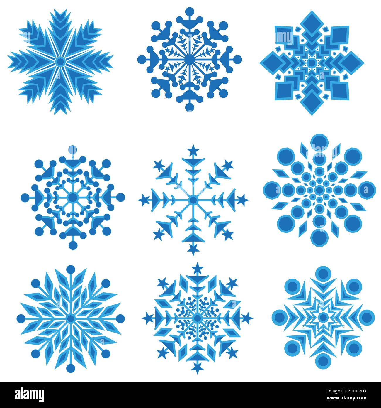 Set of snowflakes.Christmas holiday design.Isolated on a white ...