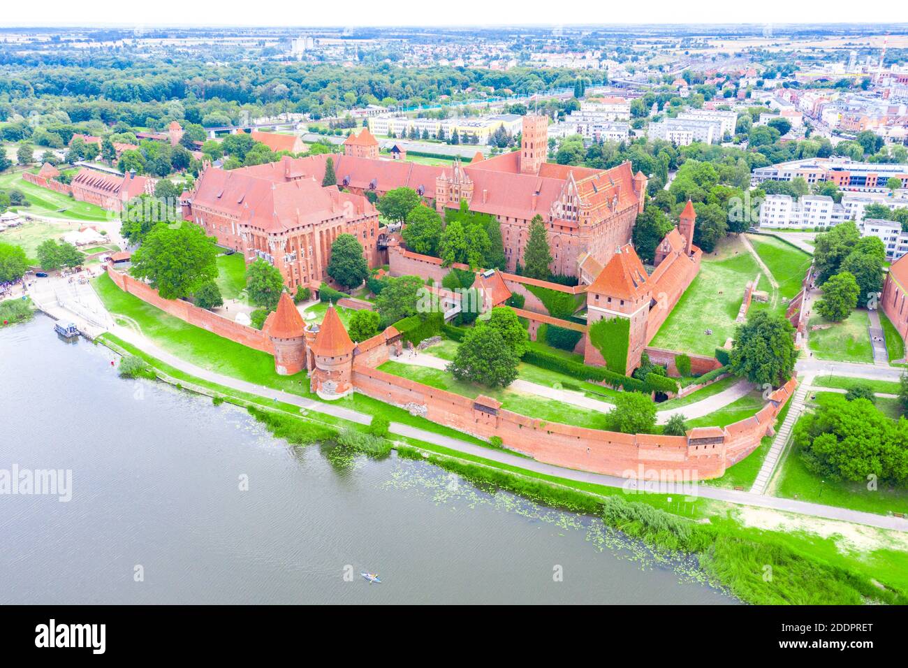 Aerial view of Malbork Teutonic order castle in Poland. It is the ...