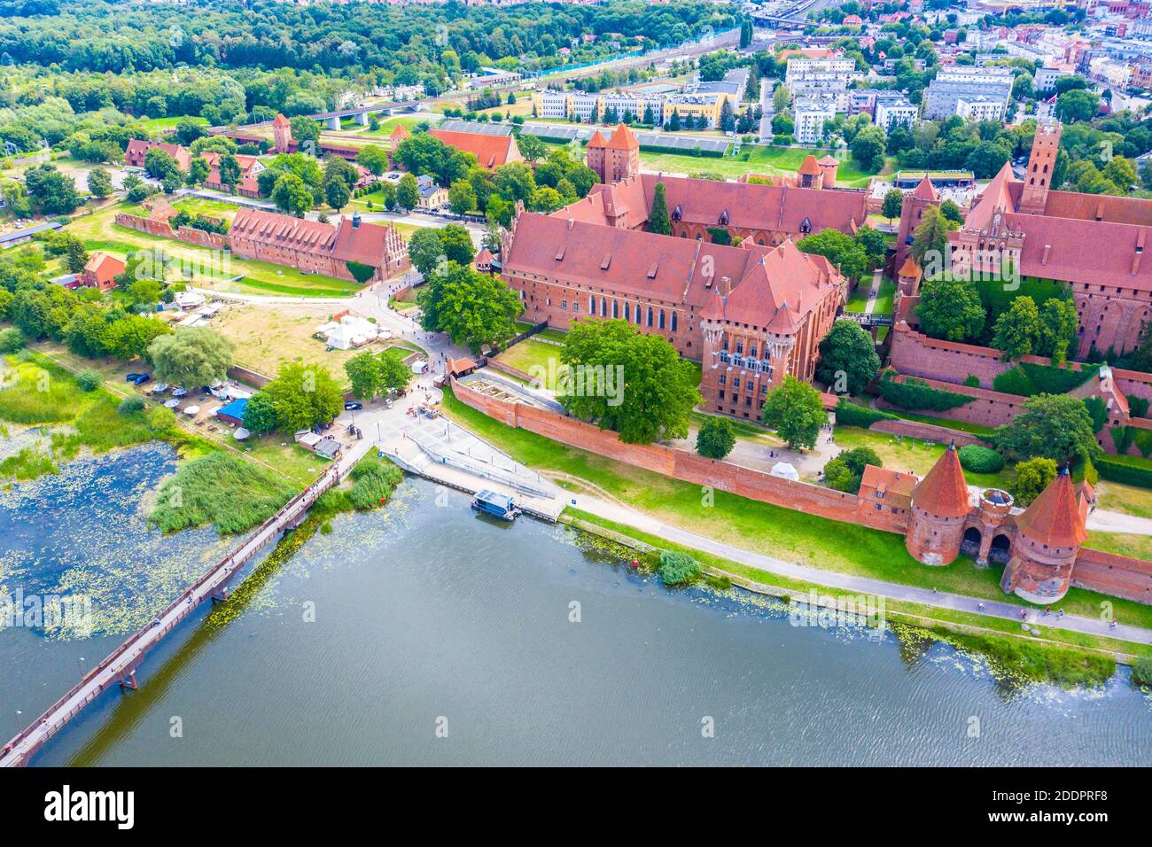 Aerial view of Malbork Teutonic order castle in Poland. It is the ...