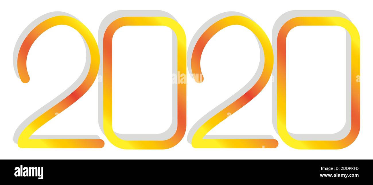 New Year 2020 holiday labels isolated on white background. Vector ...