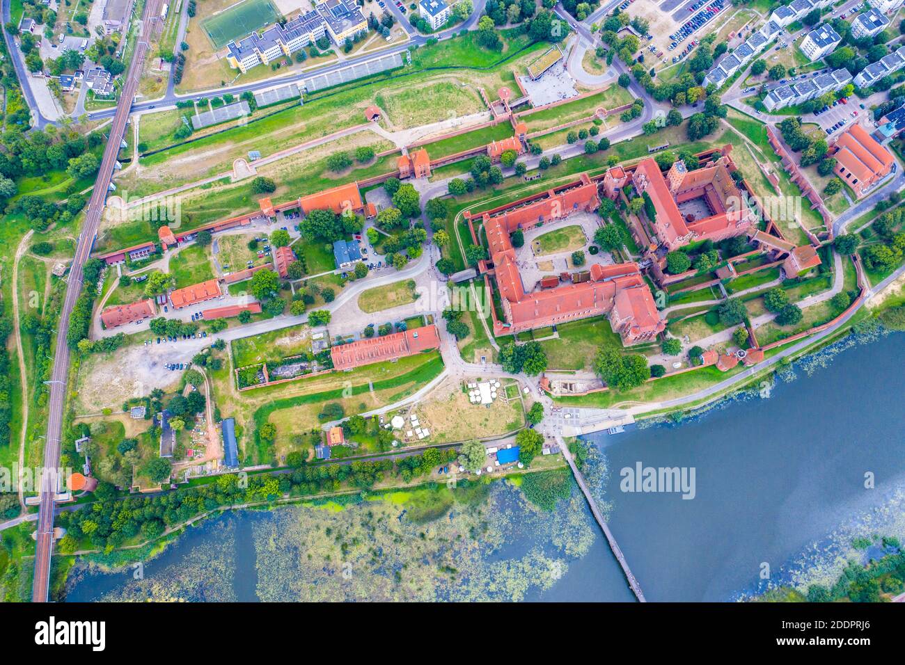 Aerial view of Malbork Teutonic order castle in Poland. It is the ...