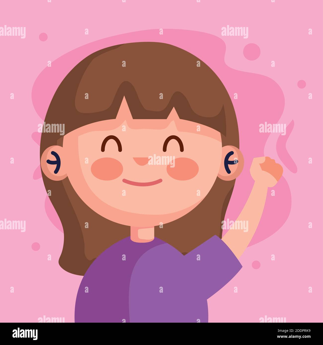 girl cartoon on pink background vector design Stock Vector Image & Art ...