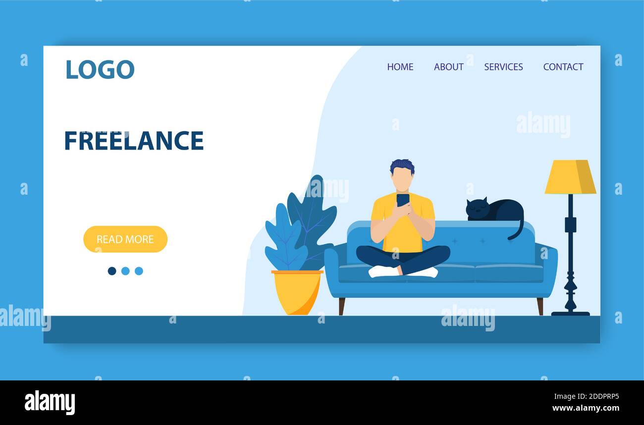 Freelance work landing page template Stock Vector Image & Art - Alamy