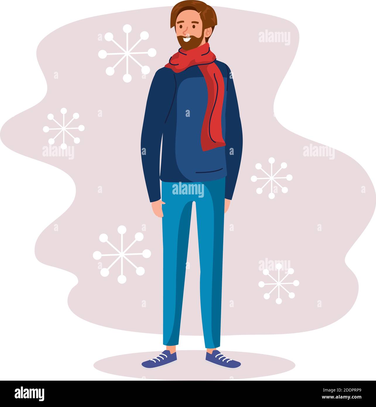 young man wearing winter clothes character Stock Vector Image & Art - Alamy