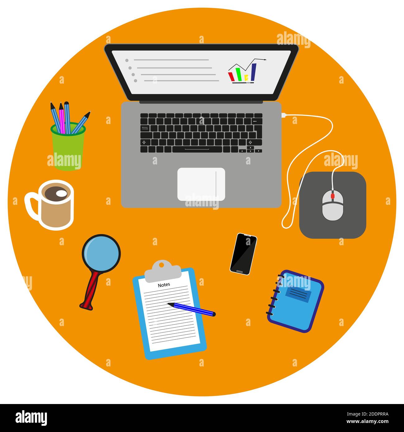 Pencil holder laptop computer Stock Vector Images - Alamy