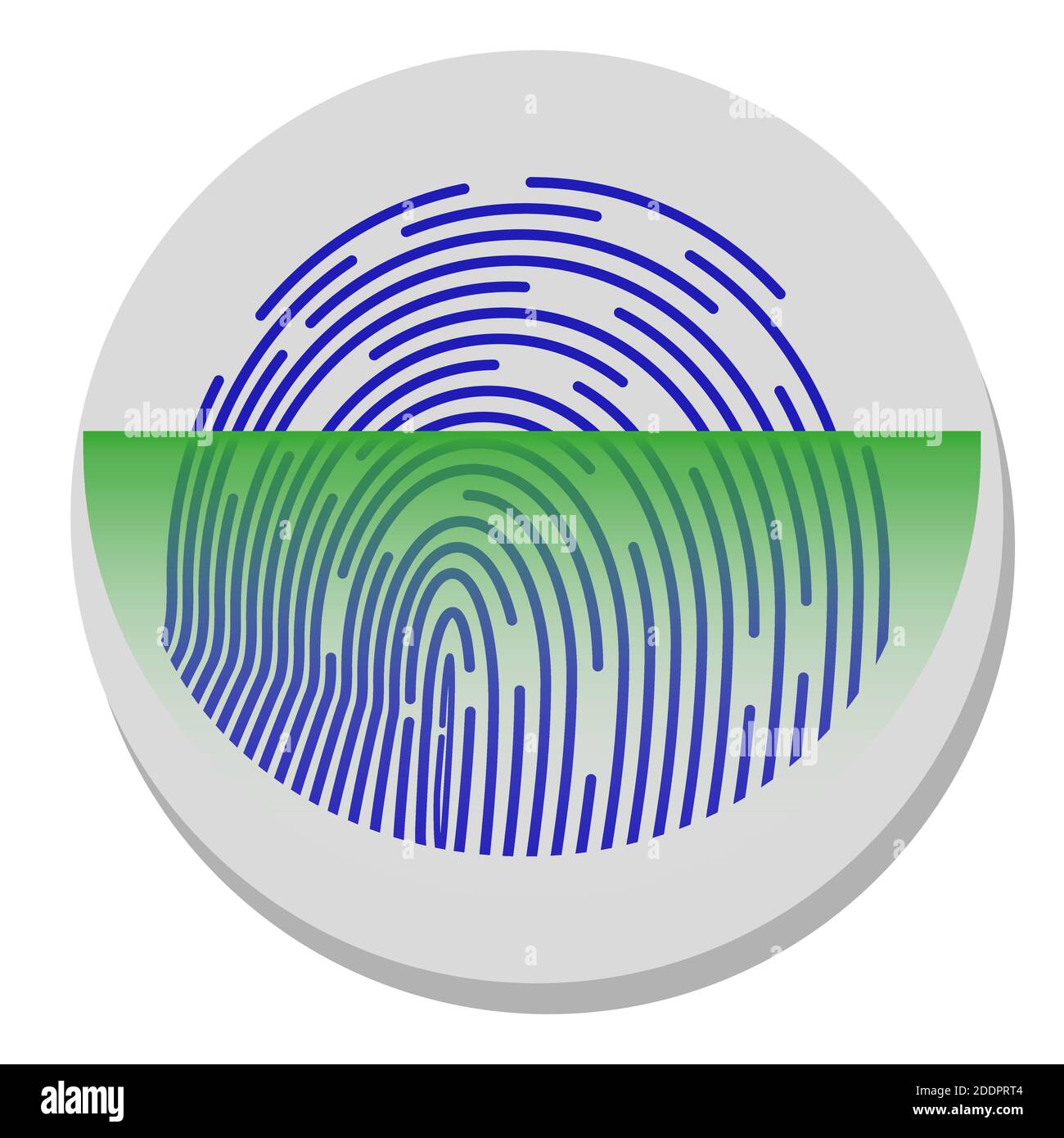 Fingerprint scanner ID symbol. Laser scanning scanning system. Flat ...