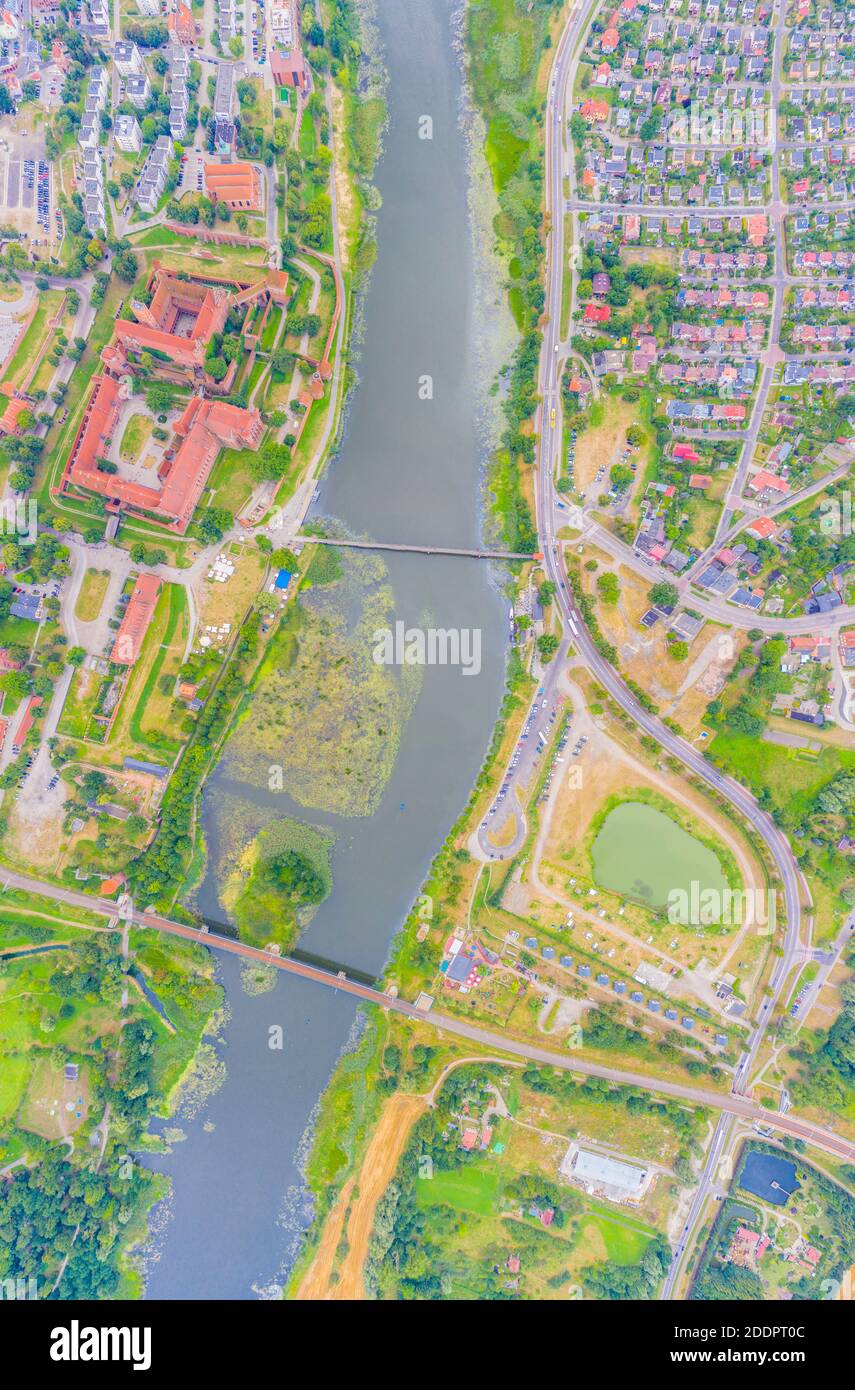 Aerial panoramic view of the gothic Grand Masters’ Palace in the High ...