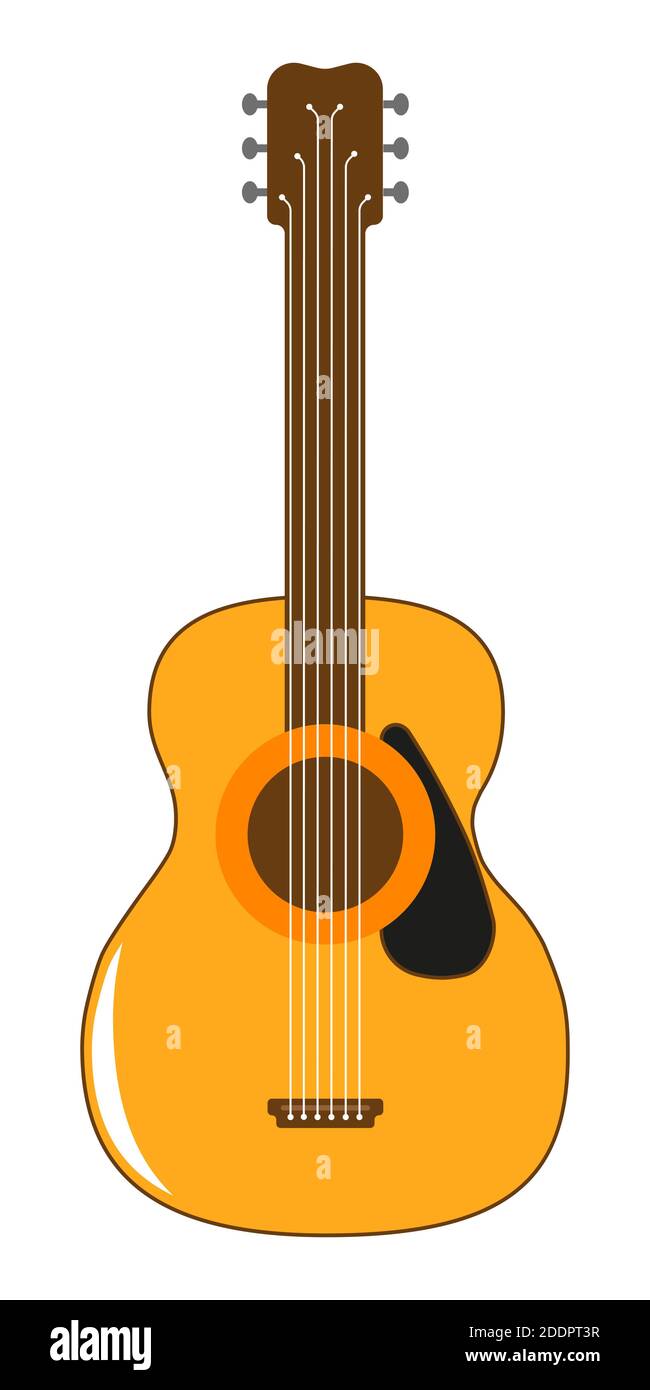 Classic acoustic guitar. Stringed Musical Instrument. Isolated ...