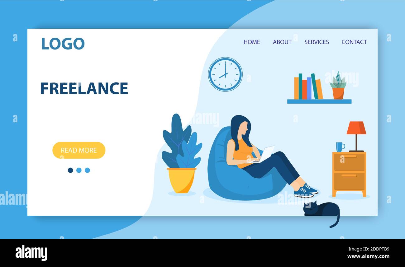 Freelance work landing page template Stock Vector Image & Art - Alamy