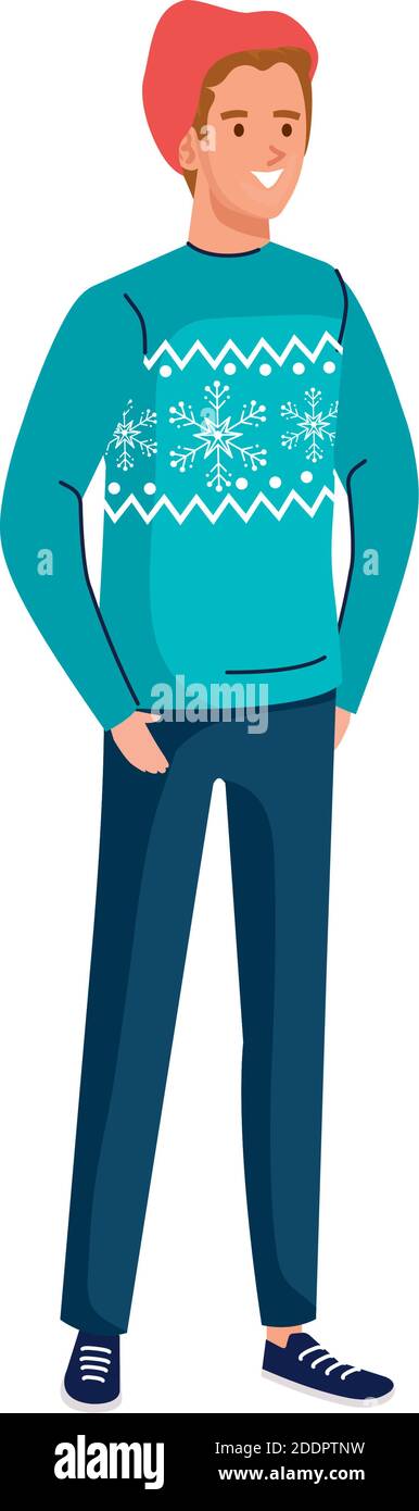 Wearing woolen sweater Stock Vector Images - Alamy