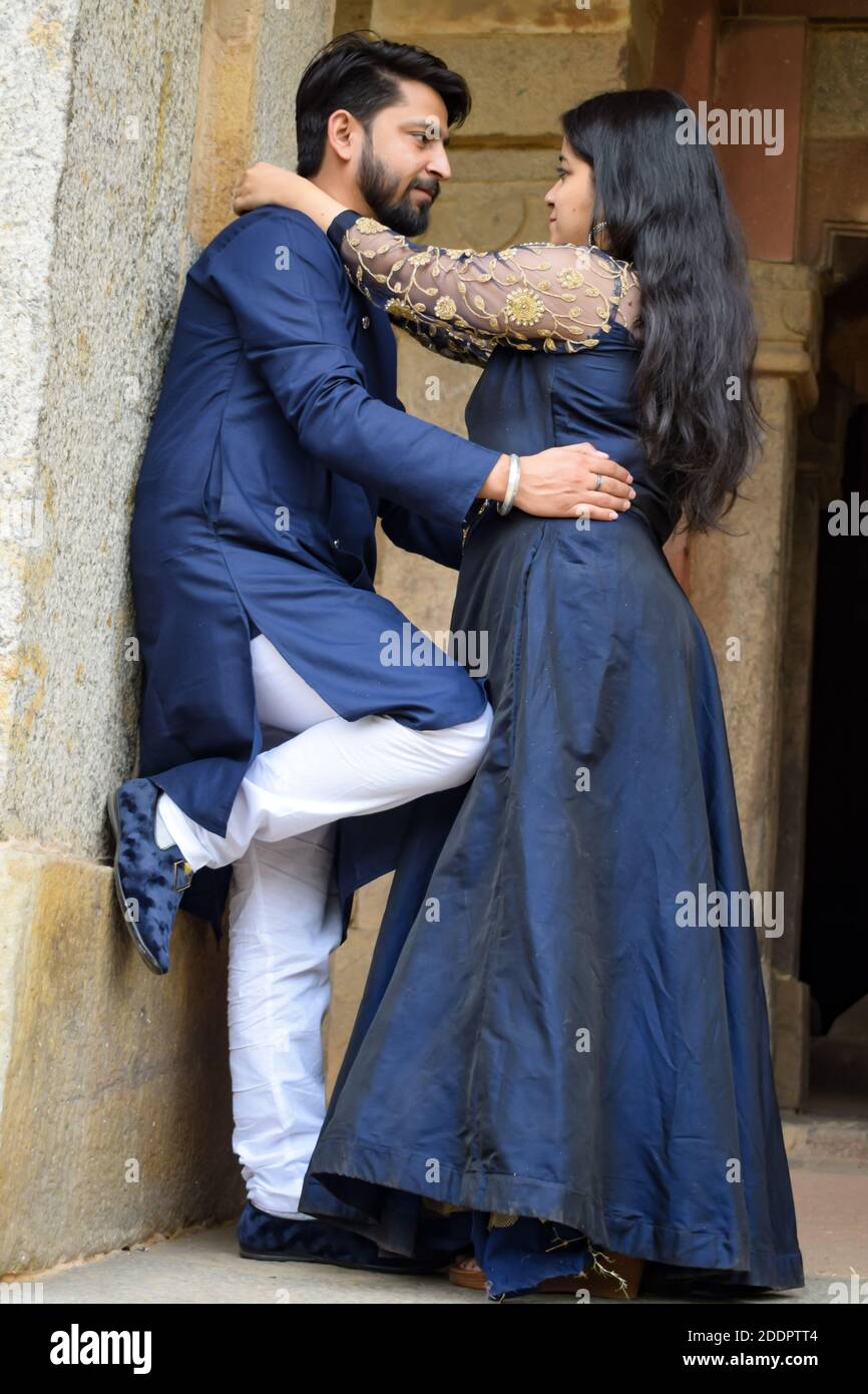 New Delhi India – November 25 2019 : A couple pose for Pre Wedding ...