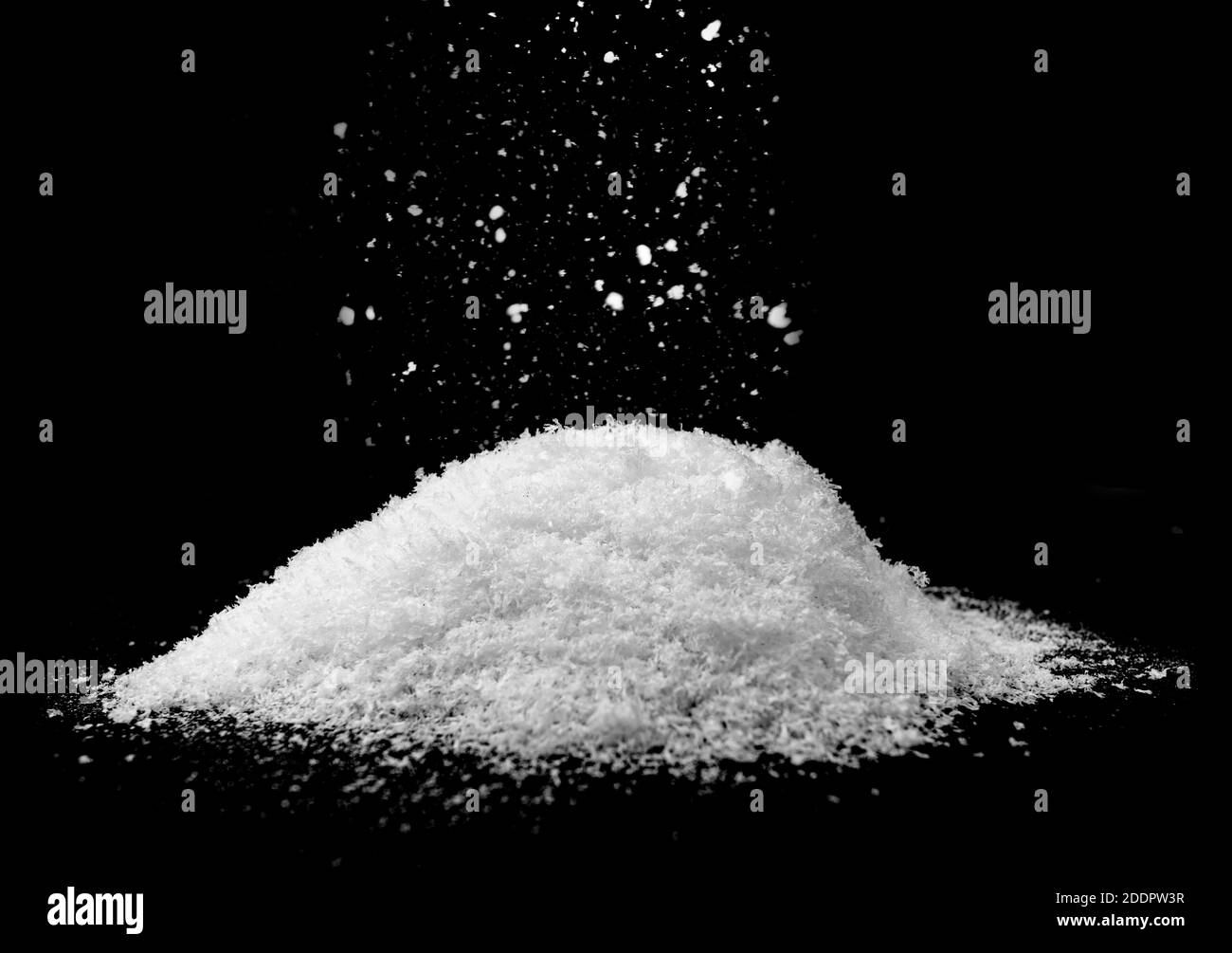 Snow heap, snowdrift isolated on black, snowy texture Stock Photo - Alamy