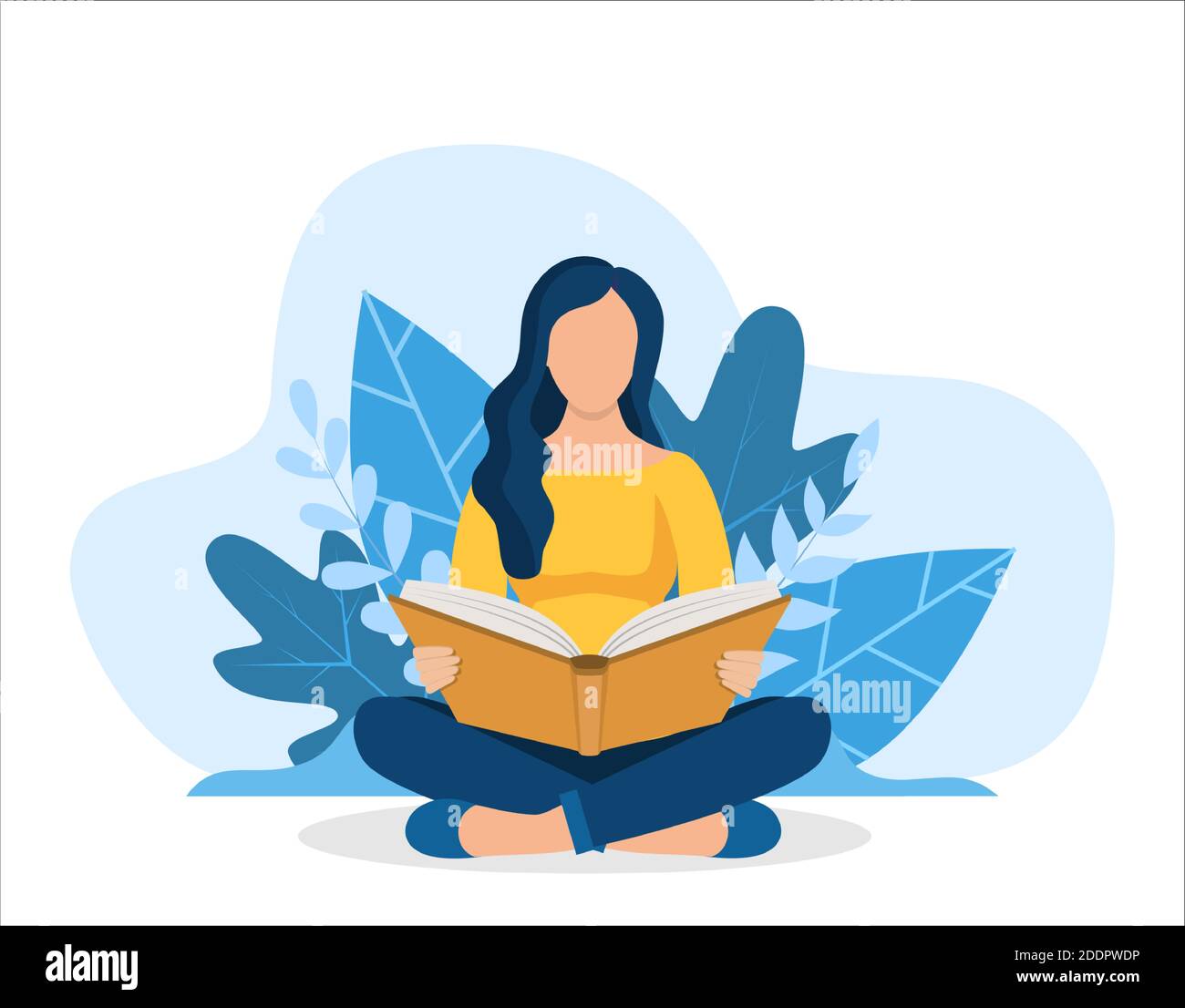 Reading woman seated Stock Vector Images - Alamy