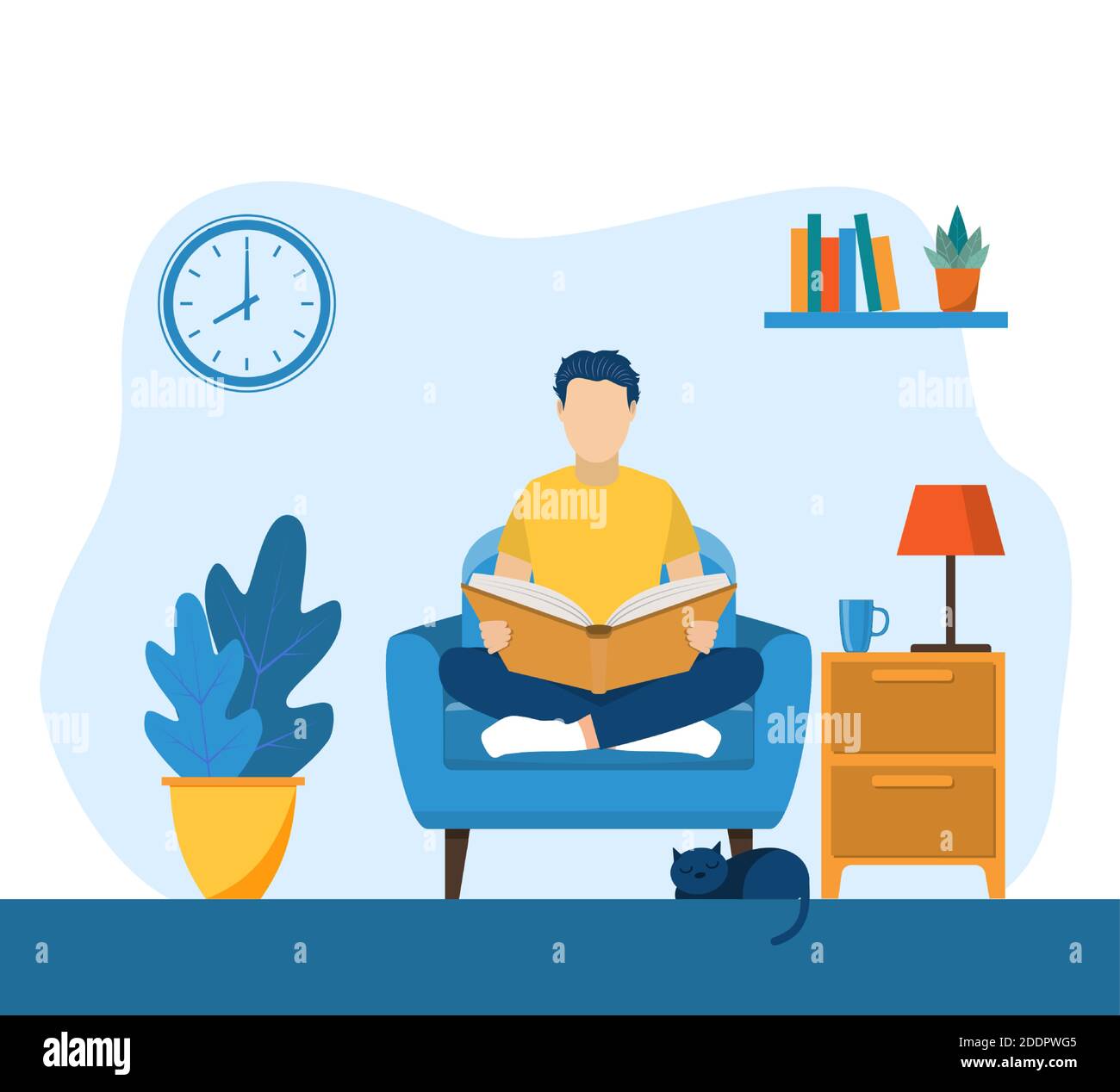 Young man learning sign Stock Vector Images - Alamy