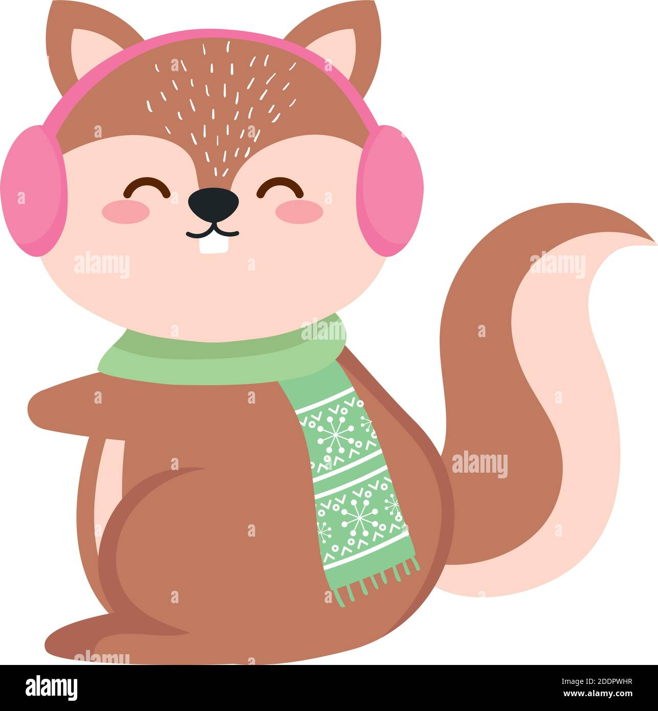 squirrel cartoon with winter cloth vector design Stock Vector Image ...