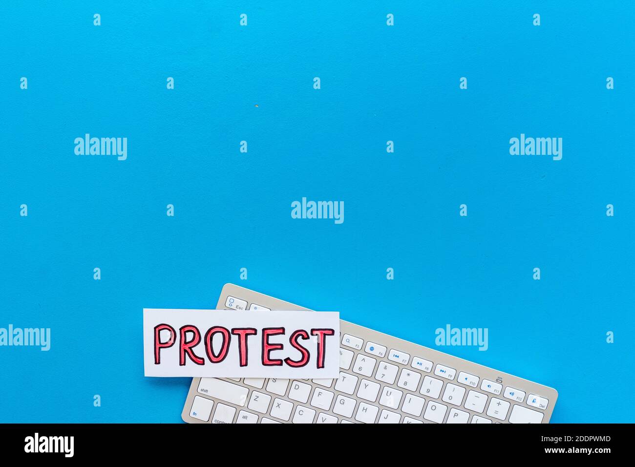 Protest online petition concept. Word Protest sign on the keyboard, top ...