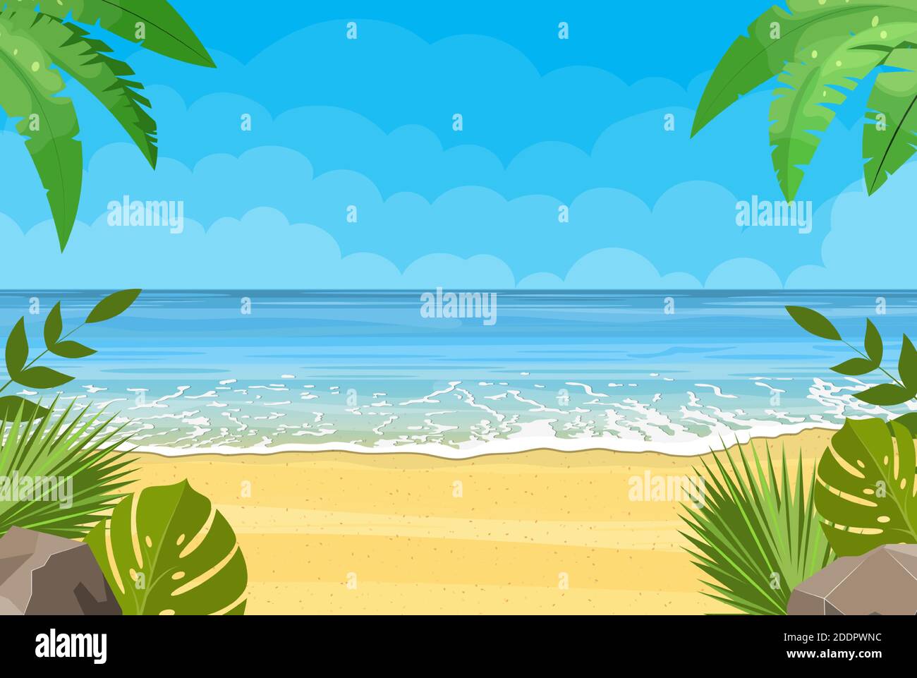Beautiful seascape view sandy Stock Vector Images - Alamy