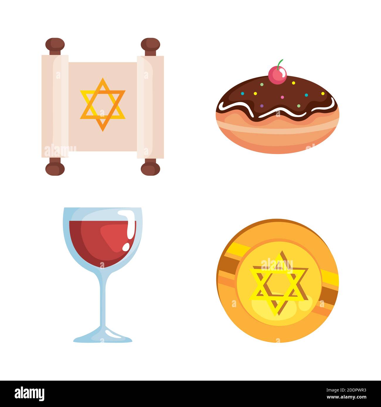 Happy hanukkah icon set vector design Stock Vector Image & Art - Alamy