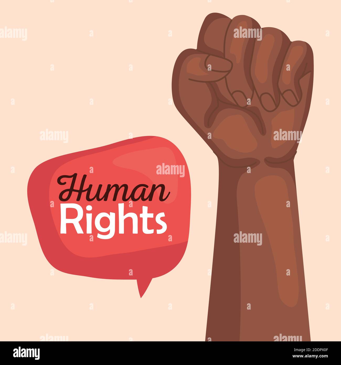 Human rights with black fist up and bubble vector design Stock Vector ...