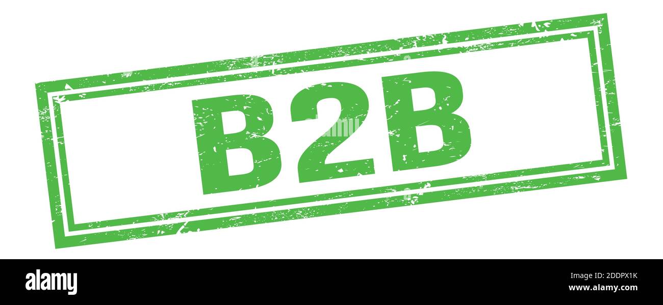 B2B text on green grungy vintage rectangle stamp Stock Photo - Alamy