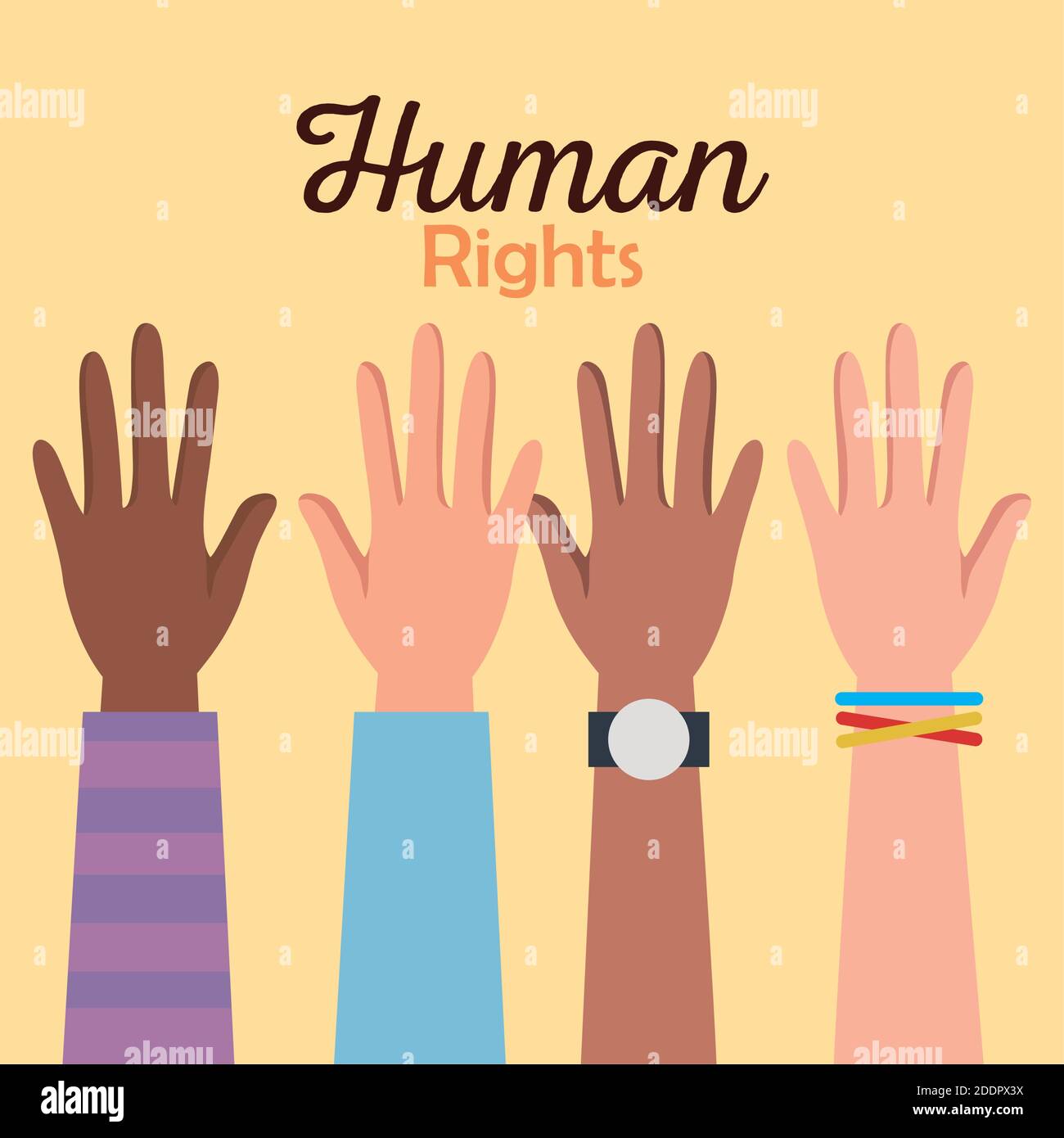 Human rights with hands up vector design Stock Vector Image & Art - Alamy