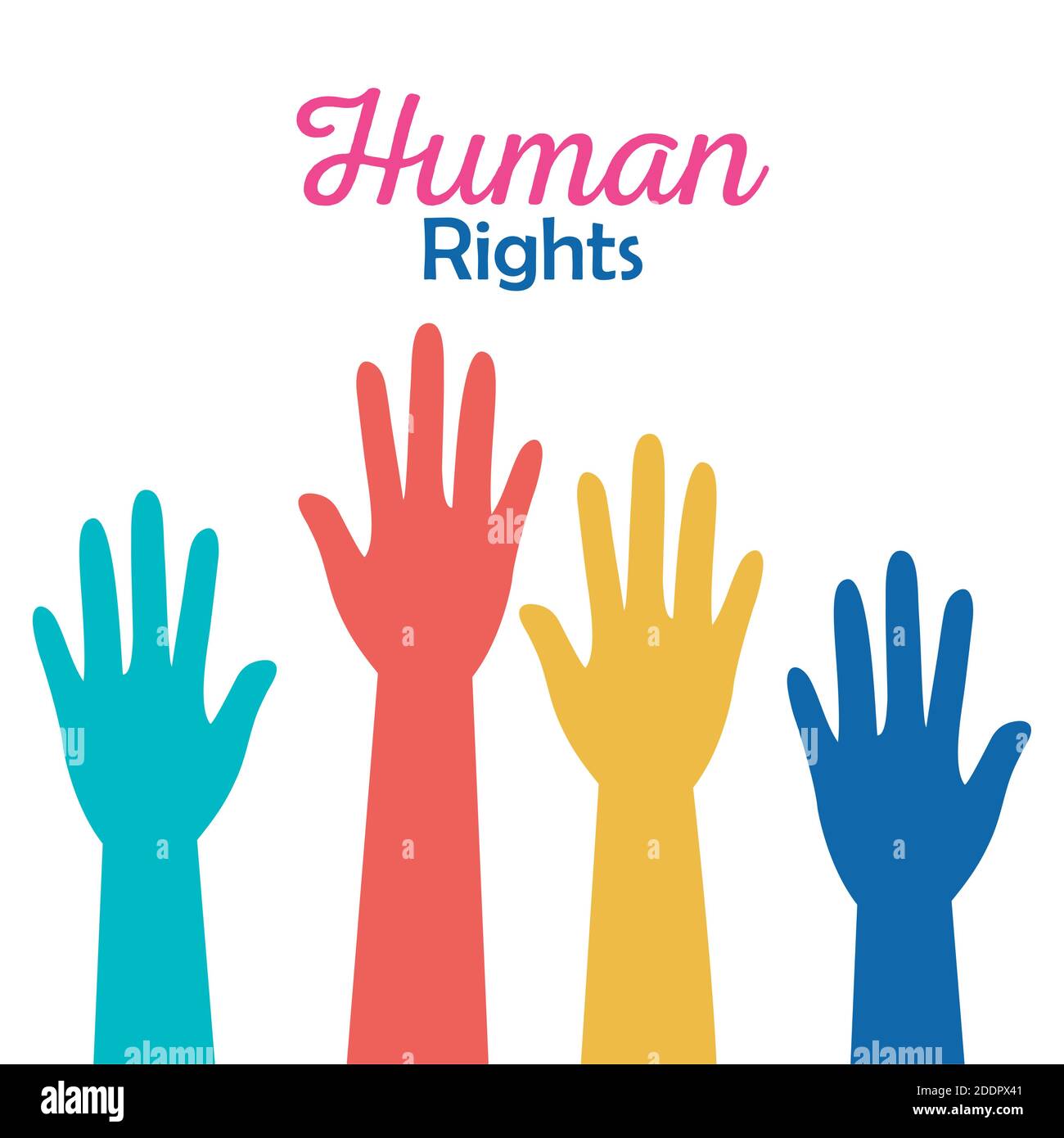 Human rights with colored hands up vector design Stock Vector Image ...
