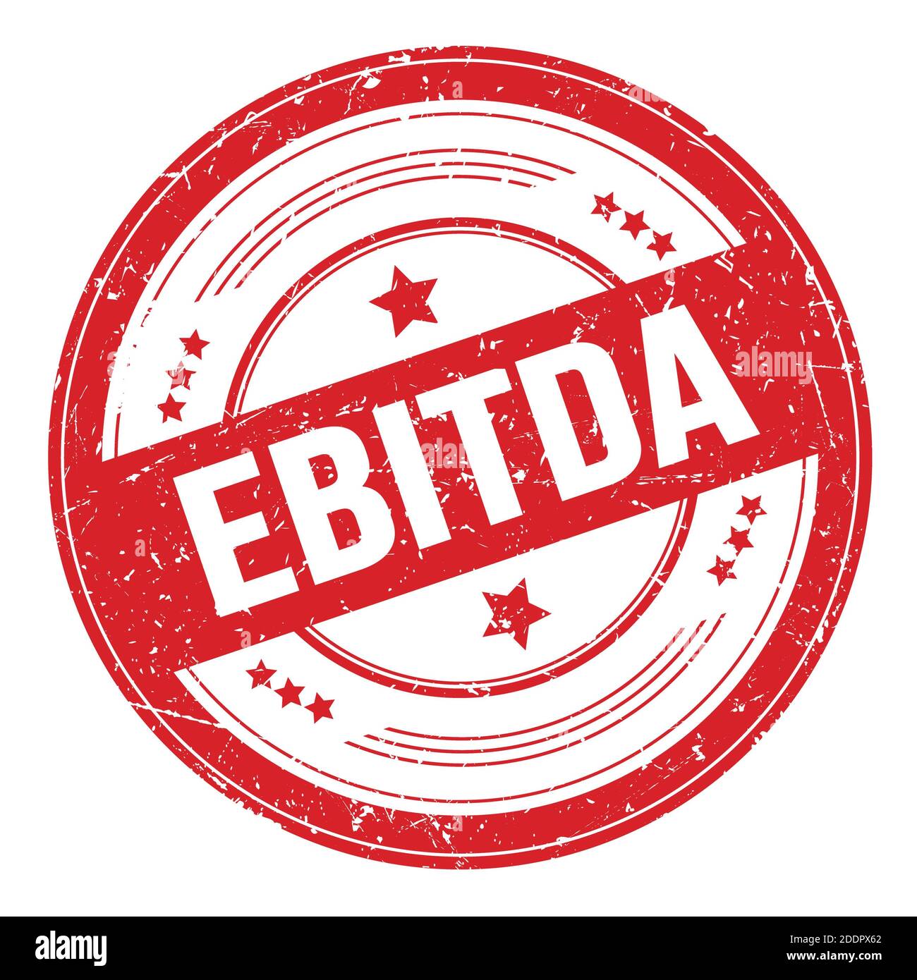 EBITDA text on red round grungy texture stamp Stock Photo - Alamy