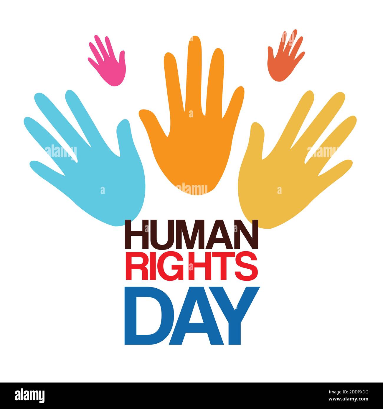 Human rights with colored hands vector design Stock Vector Image & Art ...