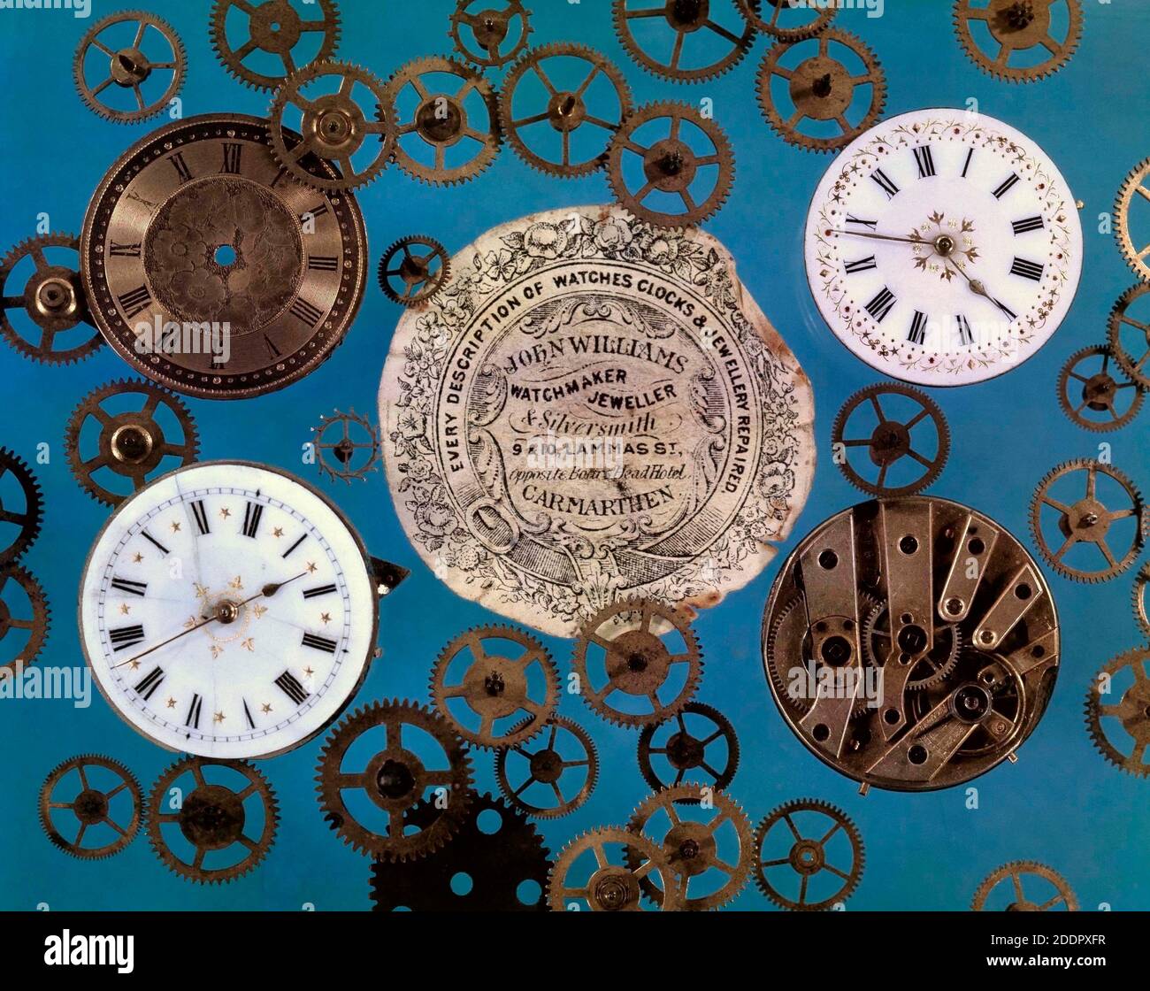 Watch parts and faces Stock Photo - Alamy